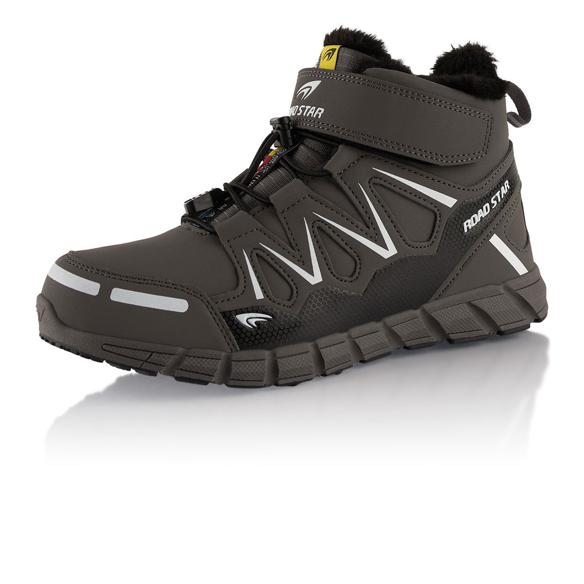 Winterstiefel Warm Gefütterte Wanderschuhe Grau Weiß