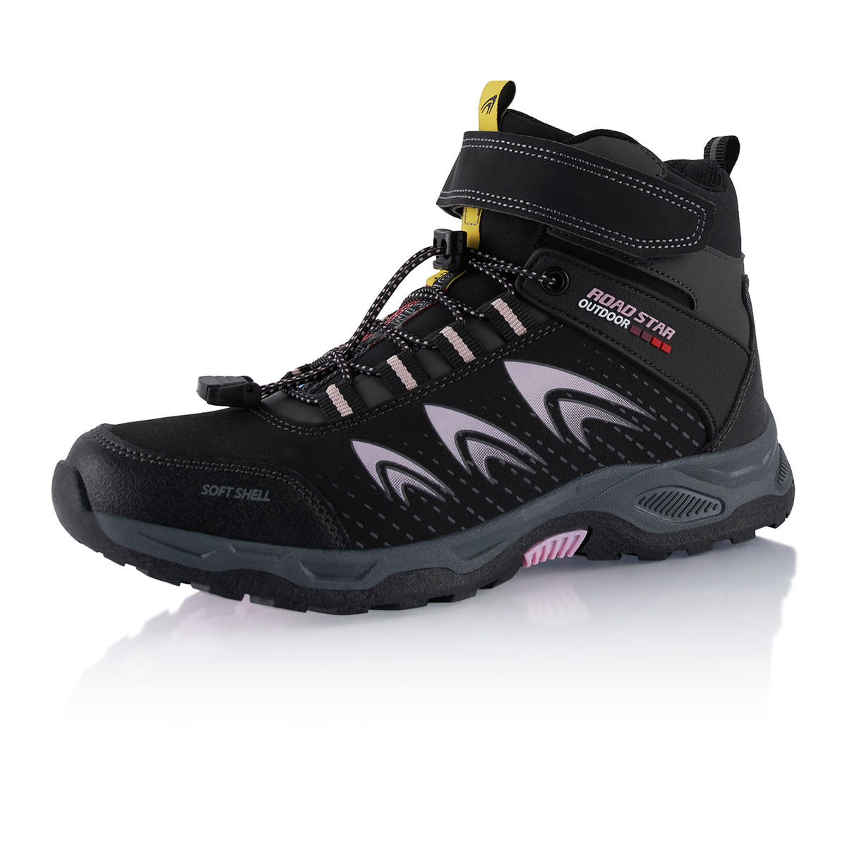 Stiefel Softshell Wanderschuhe Schwarz Rosa